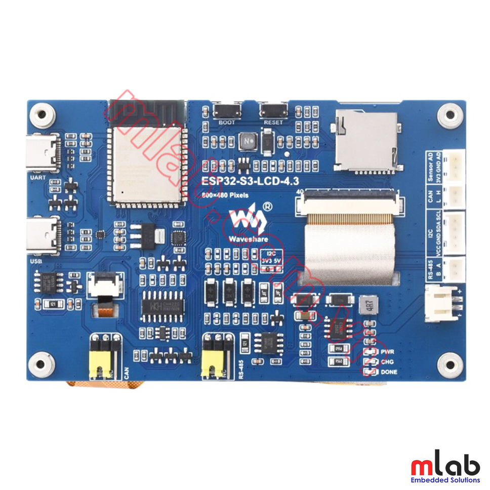 Màn hình HMI ESP32-S3 4.3inch, Cảm ứng điện dung, 800×480, 5-point Touch, 32-bit LX7 Dual-core ...